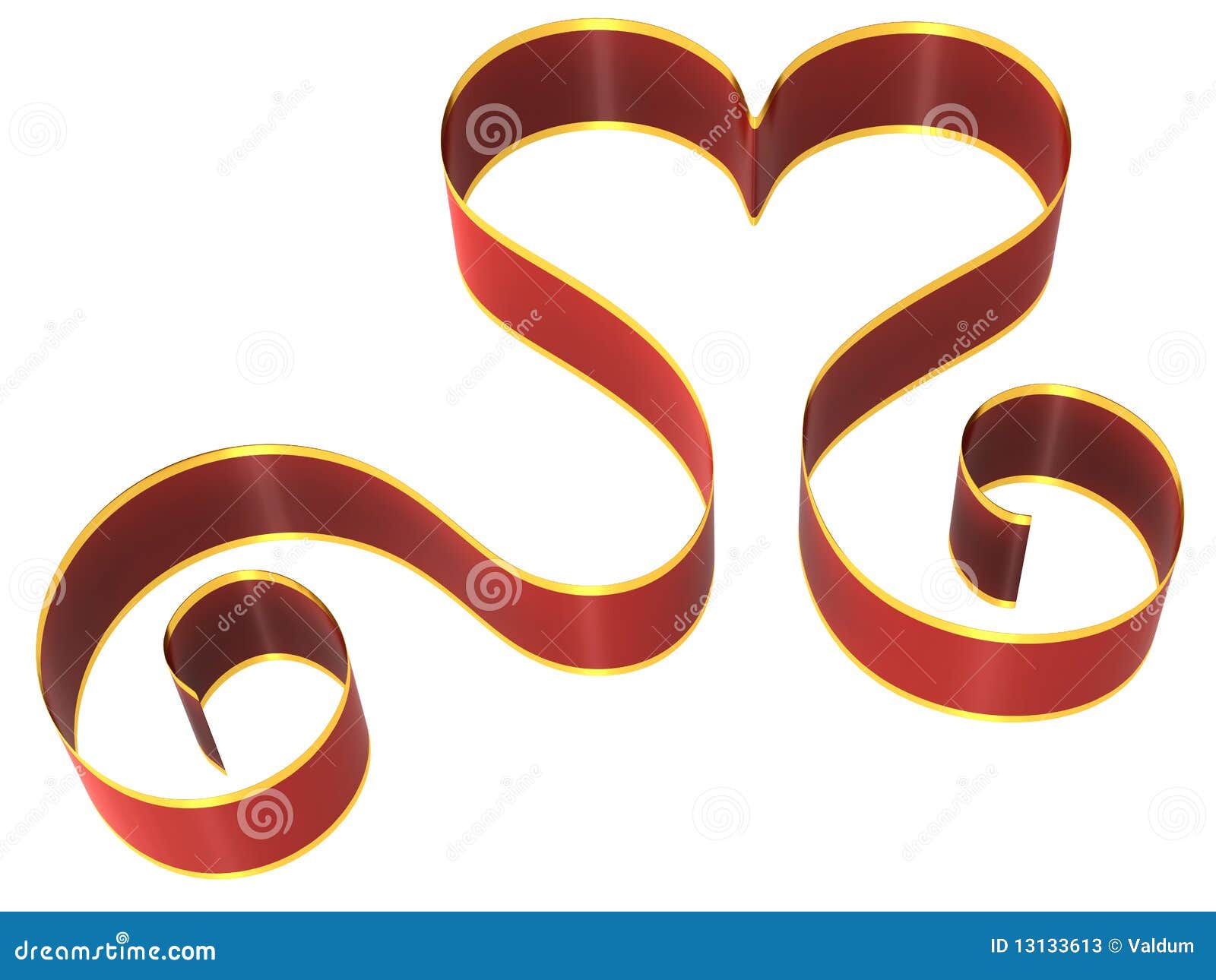 Heart from ribbon stock illustration. Illustration of color - 13133613
