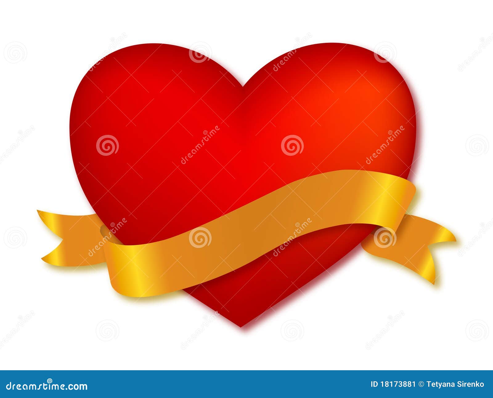 Heart with ribbon stock vector. Illustration of modern - 18173881