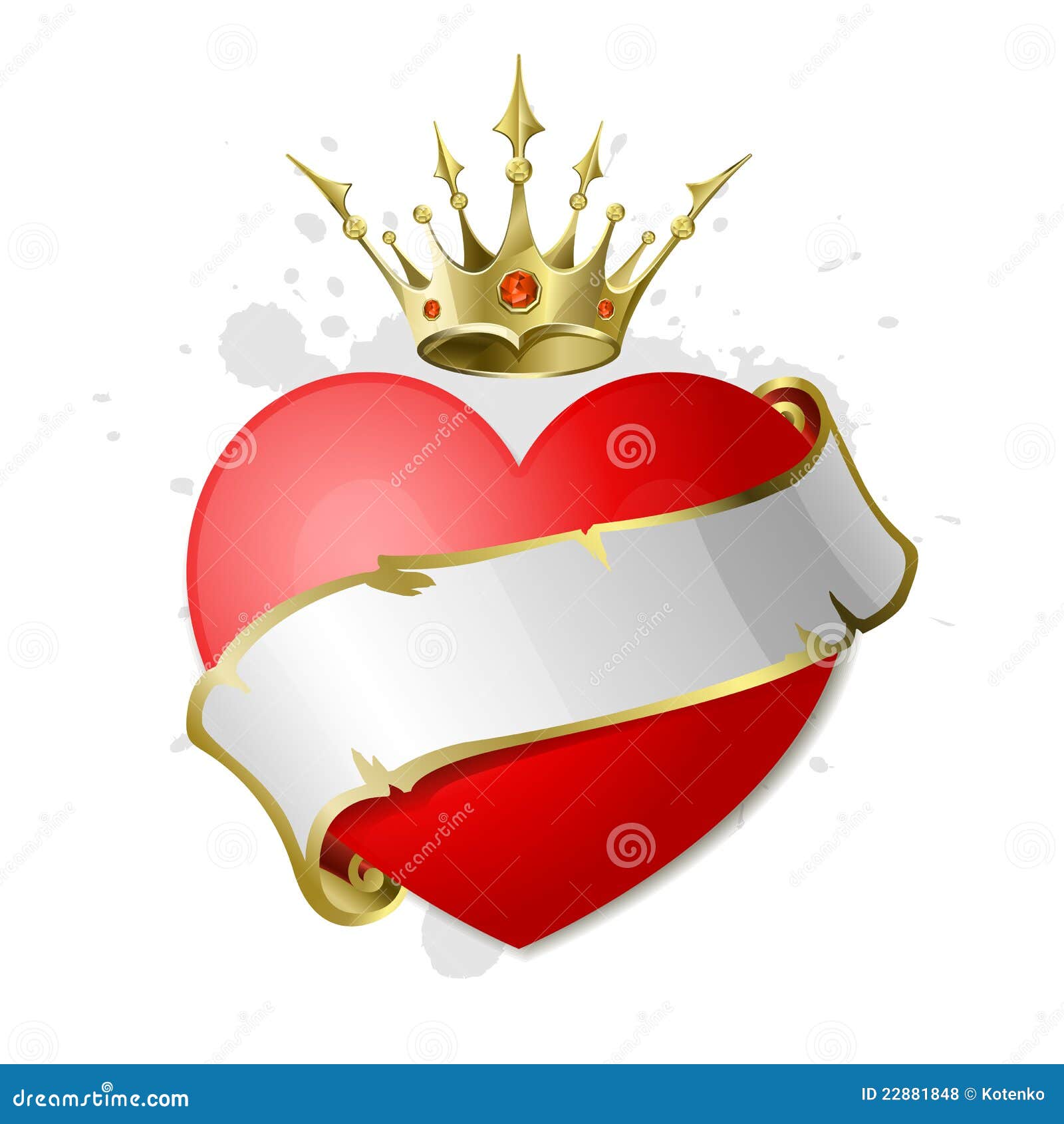 Heart With Ribbon And Crown. Royalty Free Stock Photos - Image: 22881848