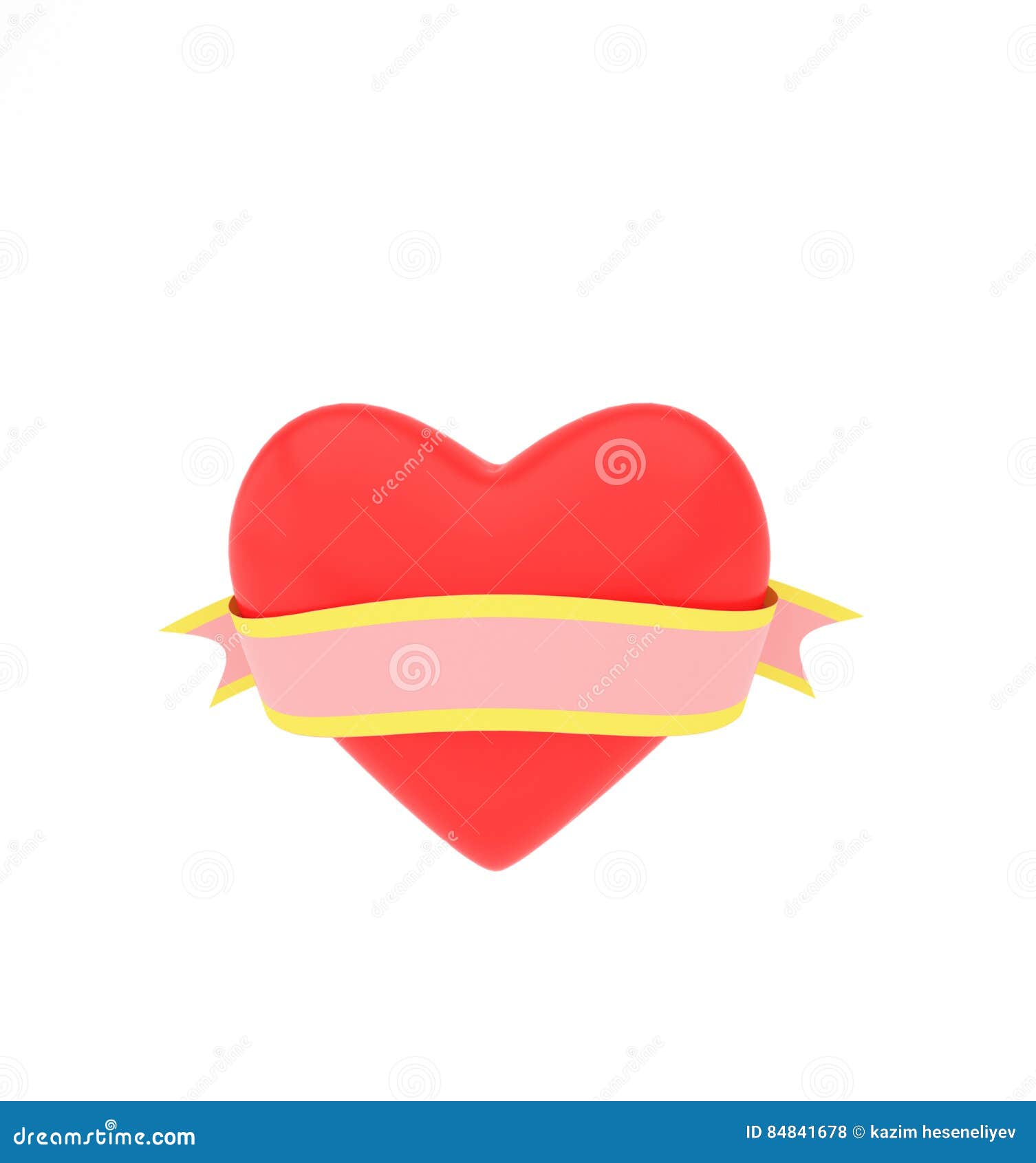 Heart with ribbon stock illustration. Illustration of sign - 84841678