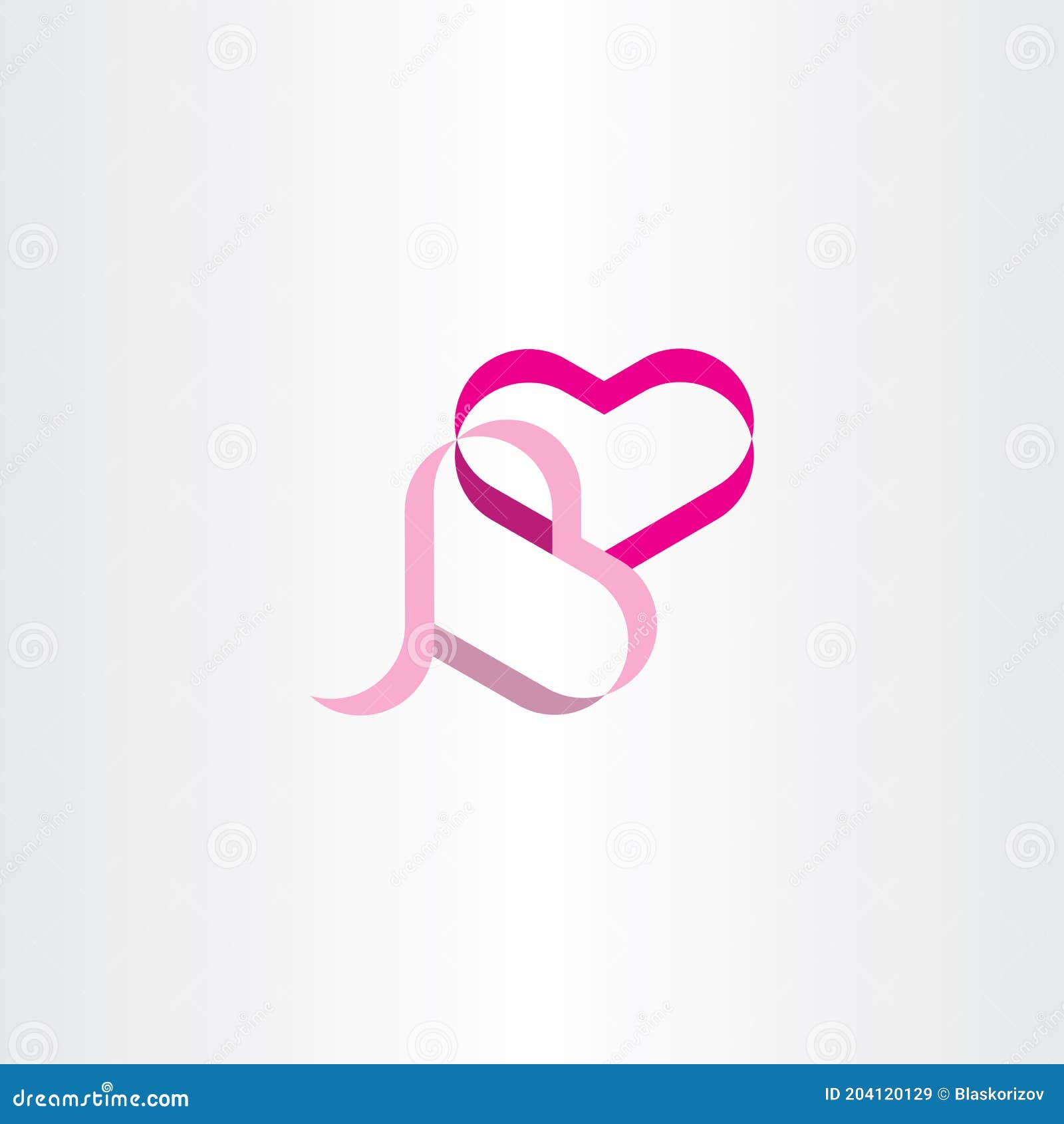 Heart Ribbon Design Element Stock Vector - Illustration of love, shiny ...