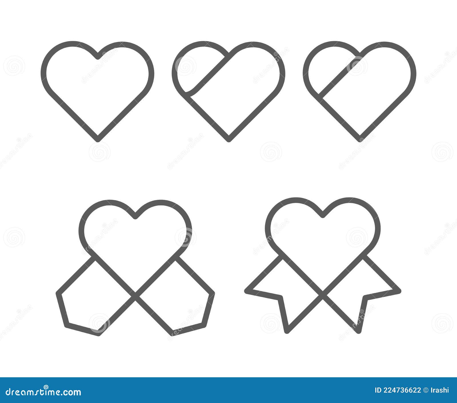 Heart ribbon design stock vector. Illustration of valentine - 224736622
