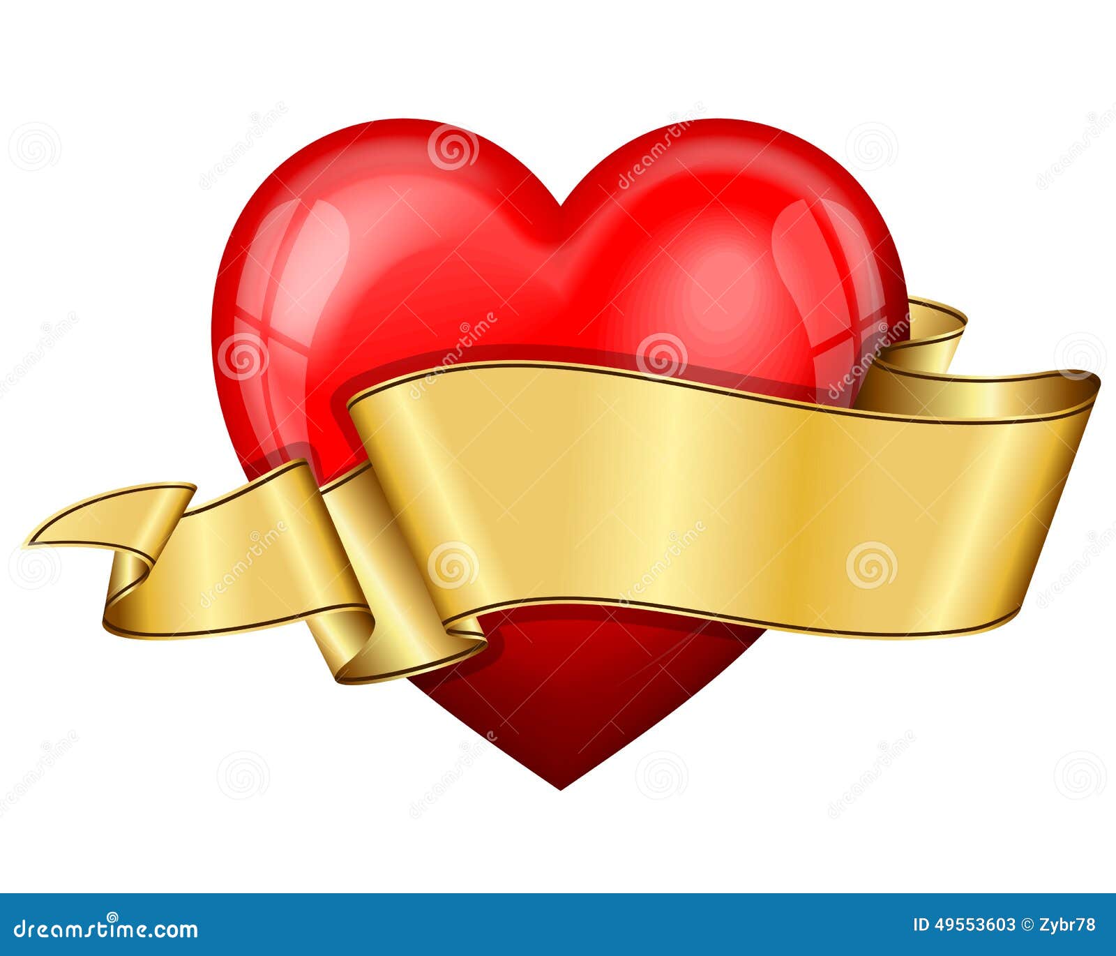 Heart with ribbon stock vector. Illustration of romantic - 49553603