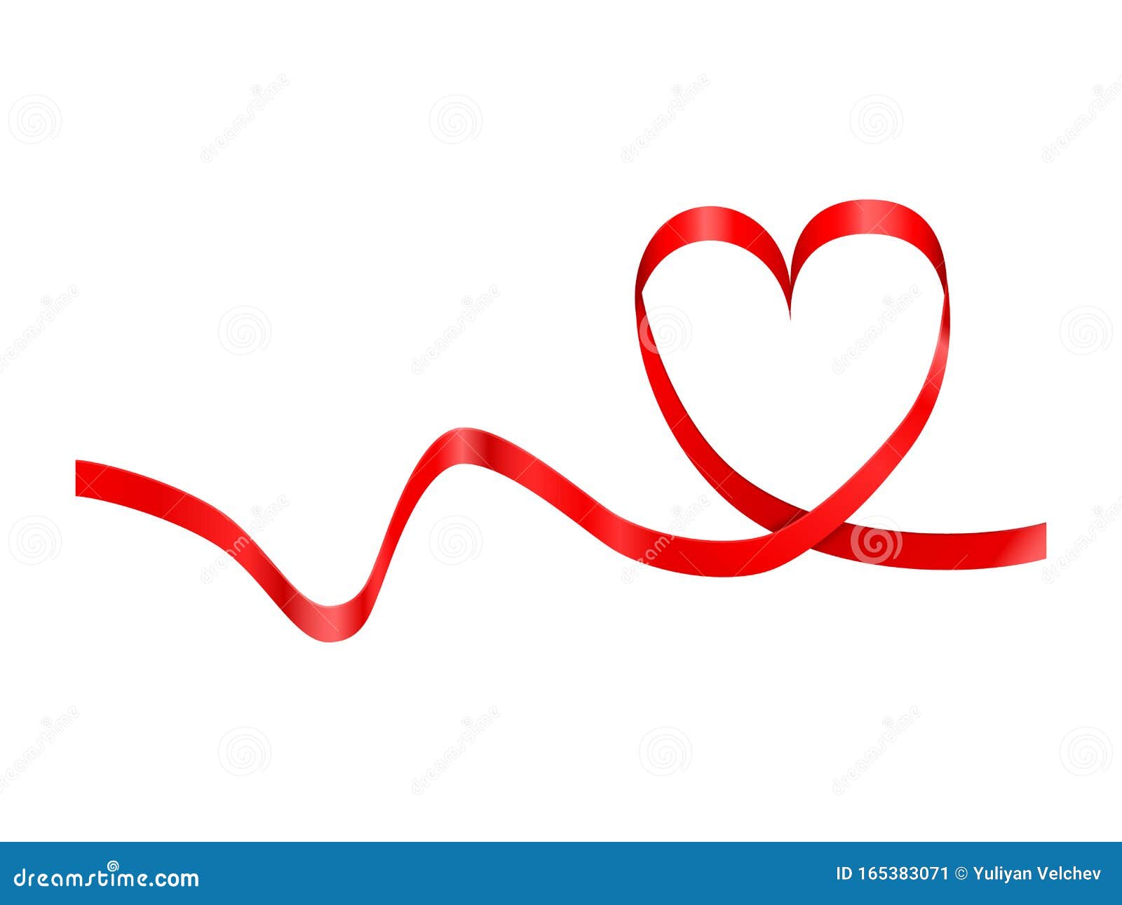Heart ribbon stock vector. Illustration of gift, tape - 165383071