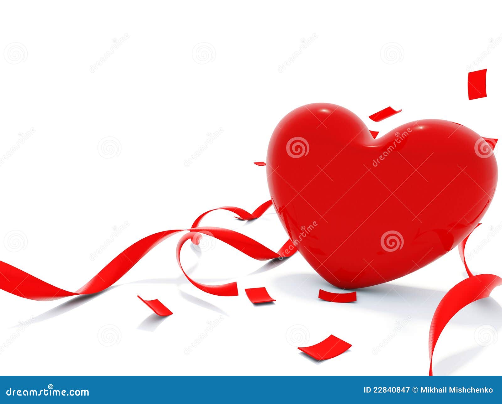 Heart with ribbons stock illustration. Illustration of heart - 22840847
