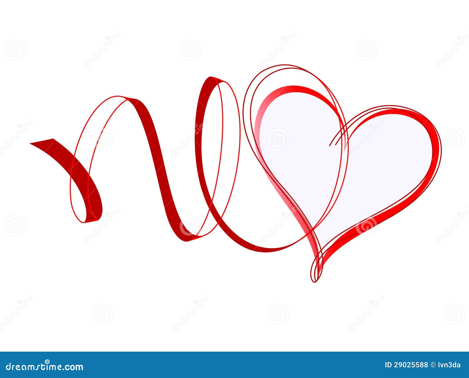 Heart with ribbons stock vector. Illustration of heart - 29025588