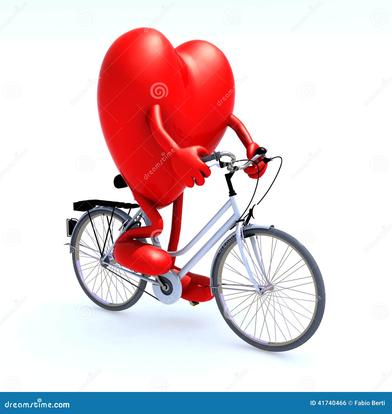 Heart riding a bicycle stock illustration. Illustration of outdoor ...