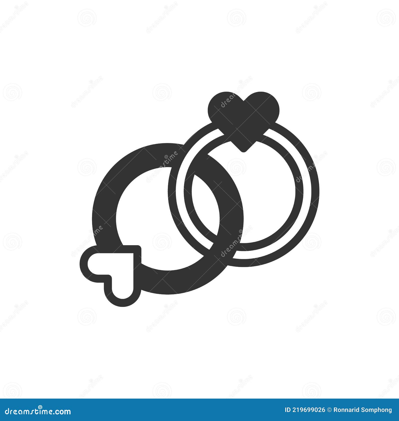 Heart Rings Love Icon or Logo Vector Stock Vector - Illustration of ...