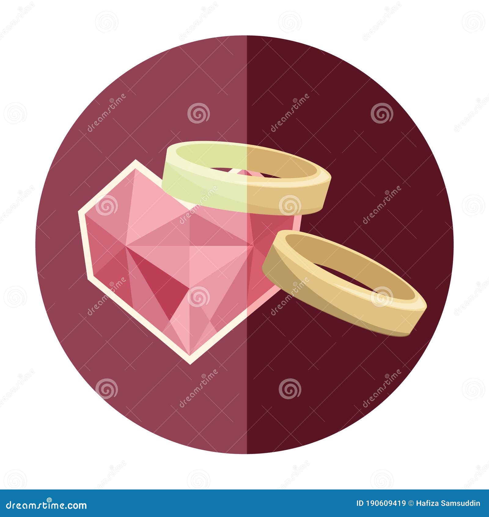 Heart with Rings. Vector Illustration Decorative Design Stock Vector ...
