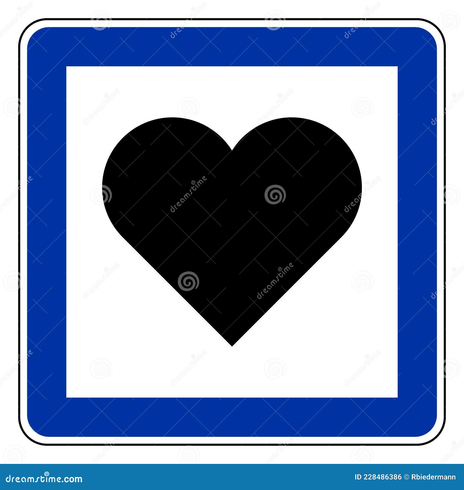Heart and road sign stock vector. Illustration of blue - 228486386