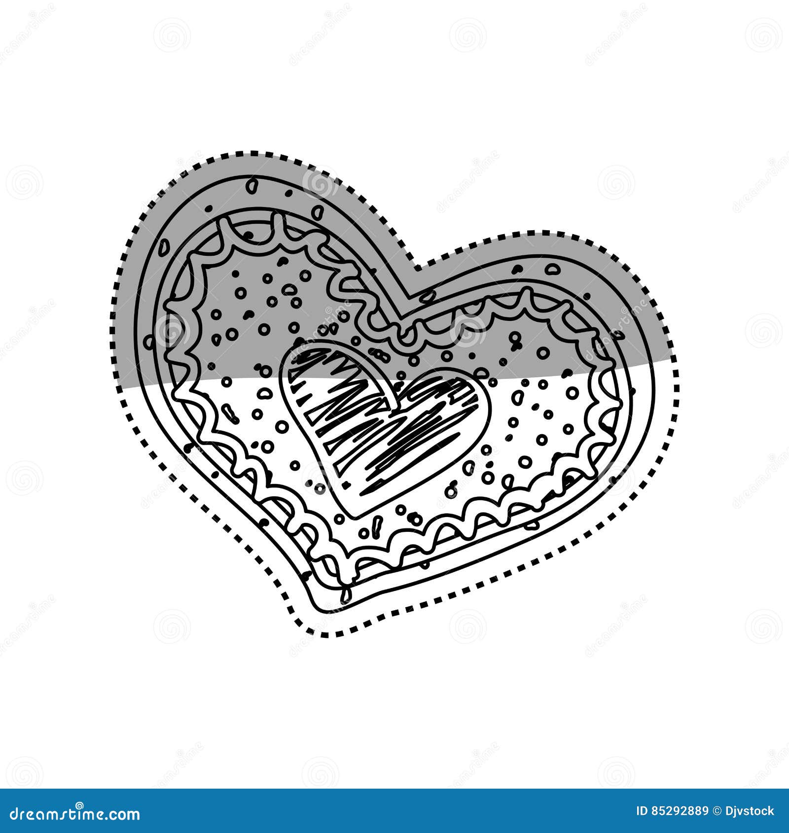 Heart romanticism symbol stock illustration. Illustration of sign ...