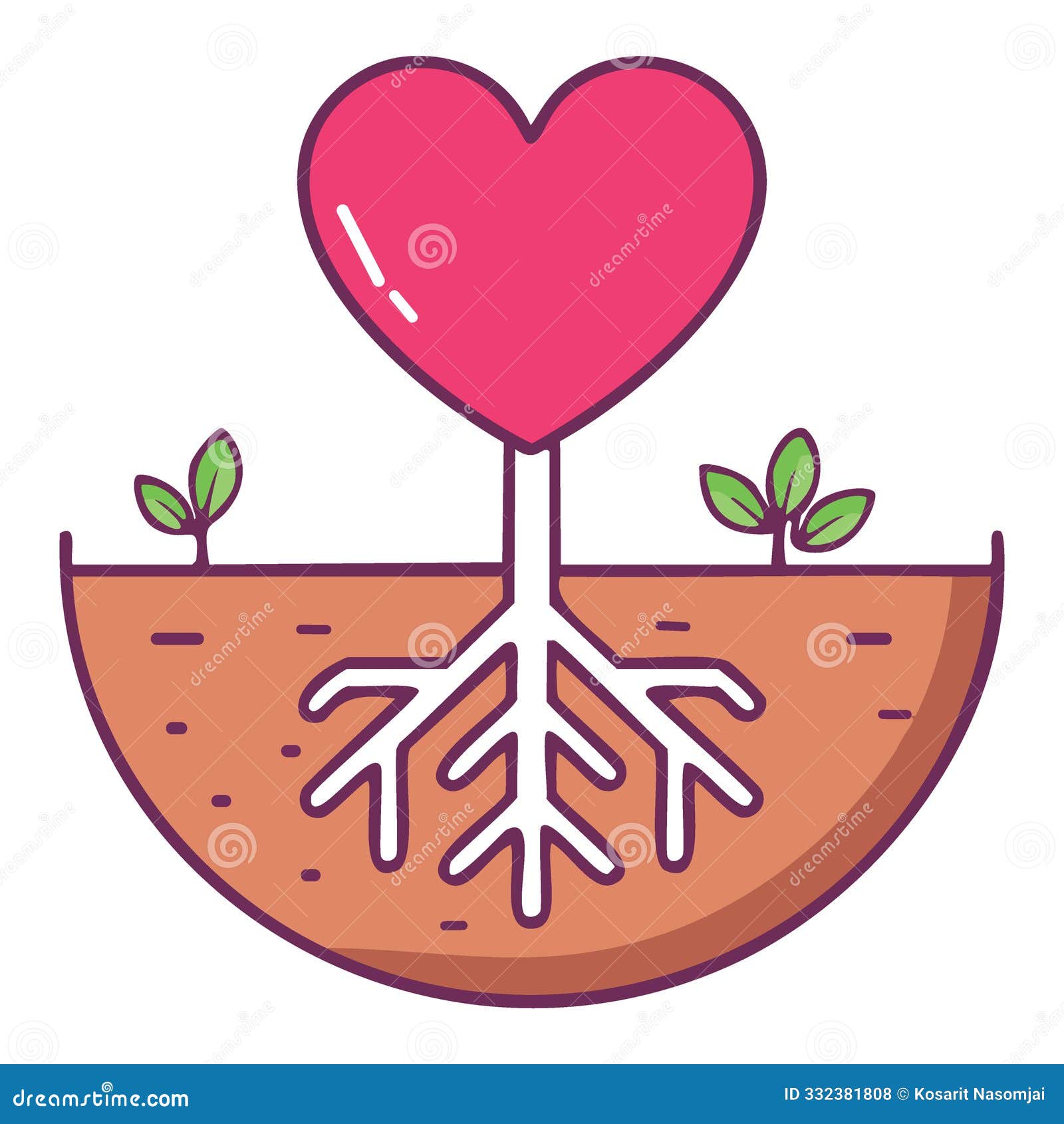 Heart Roots and Growth Illustration. a Stylized Illustration of a Heart ...