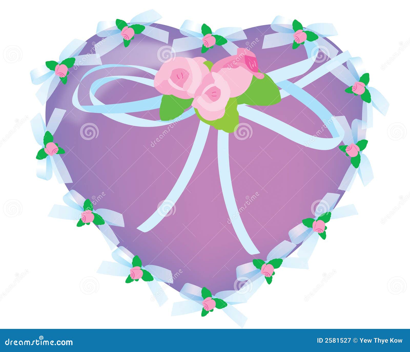 Heart With Rose And Ribbon Picture. Image: 2581527