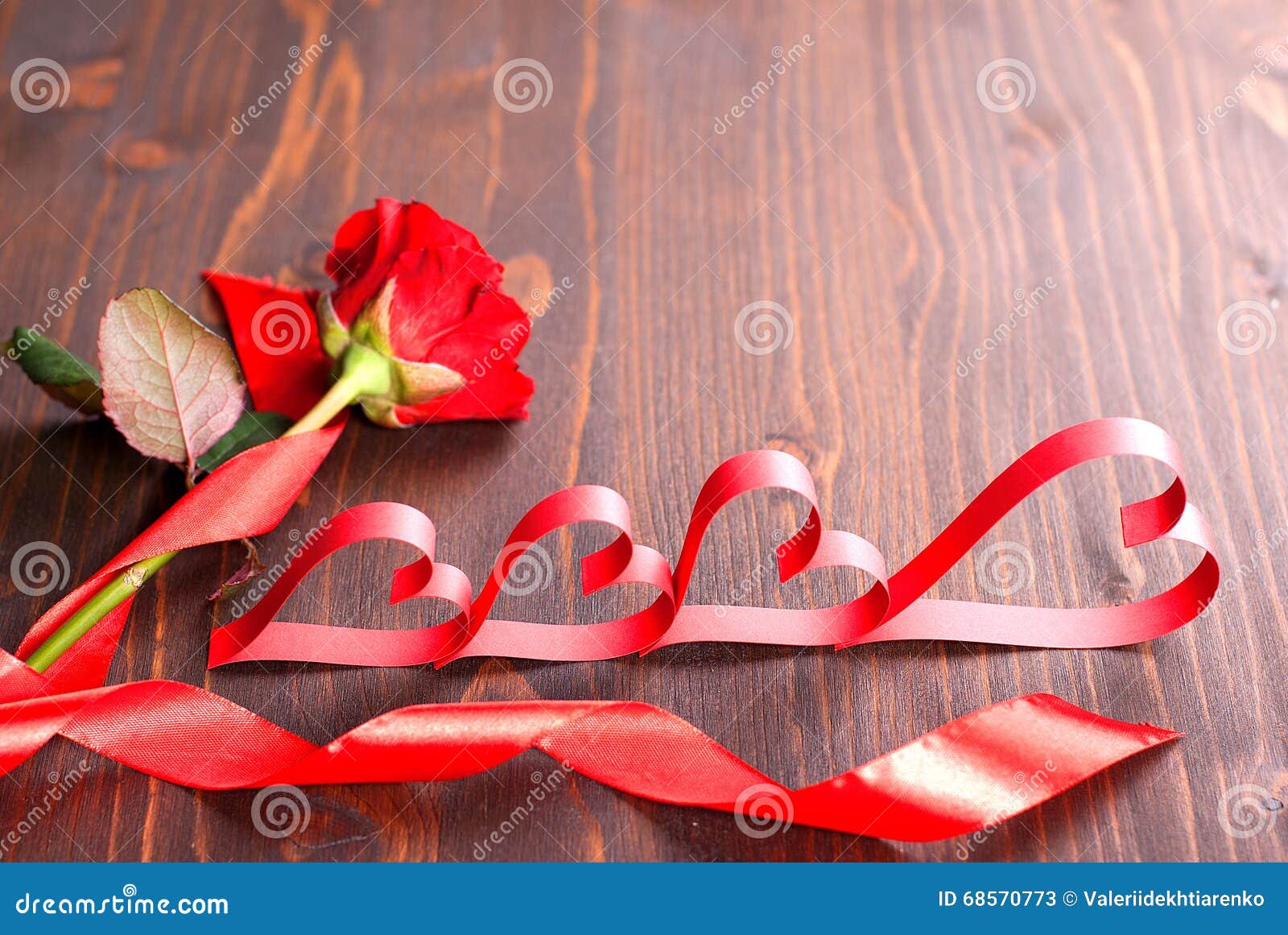 Heart of a Rose with a Ribbon Stock Image - Image of design, petals ...