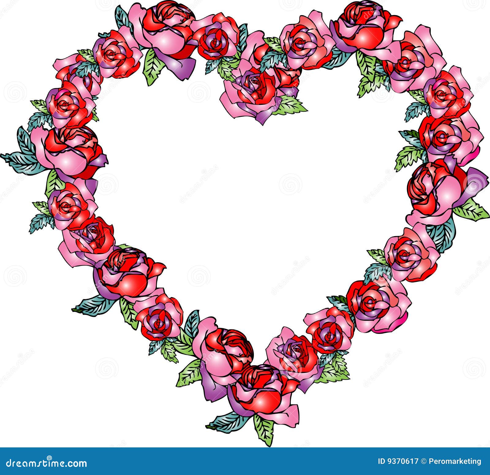 Heart of Roses stock vector. Illustration of background - 9370617