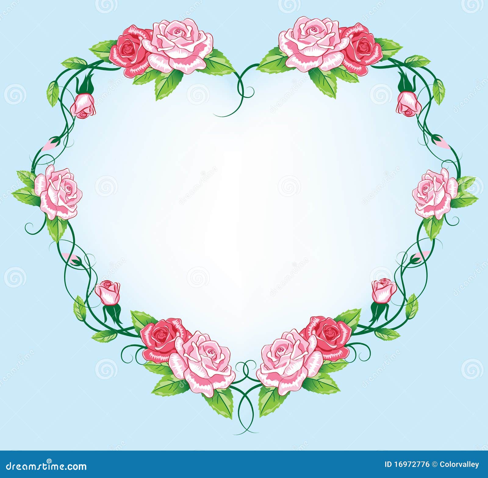 Heart roses border stock vector. Illustration of frame - 16972776