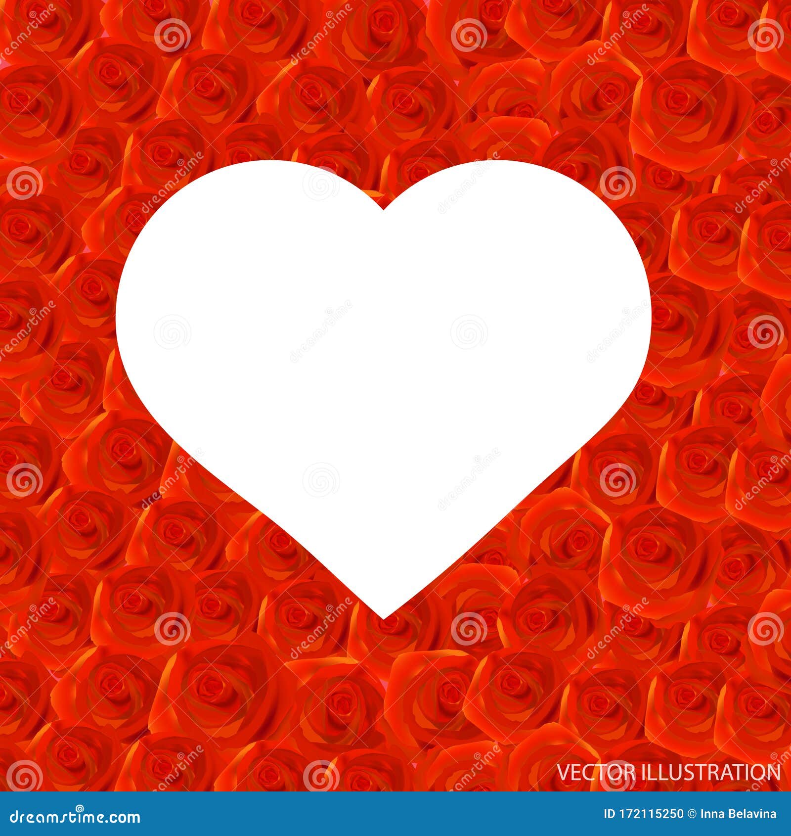Heart of Roses Illustration. Heart Symbol of Love. Vector Illustration ...