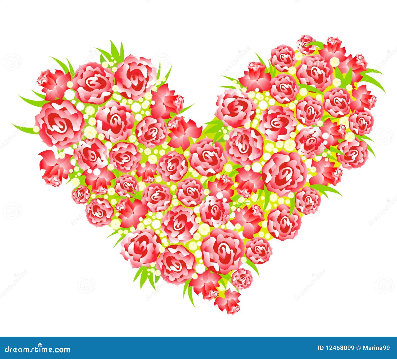 Heart from Roses, Vector Illustration Stock Vector - Illustration of ...