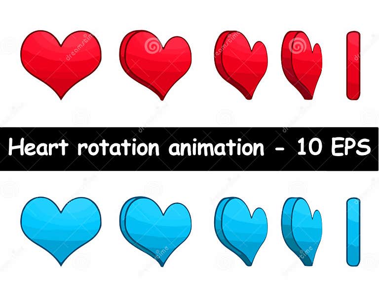 Heart Rotation Animation Vector Illustration Stock Vector ...