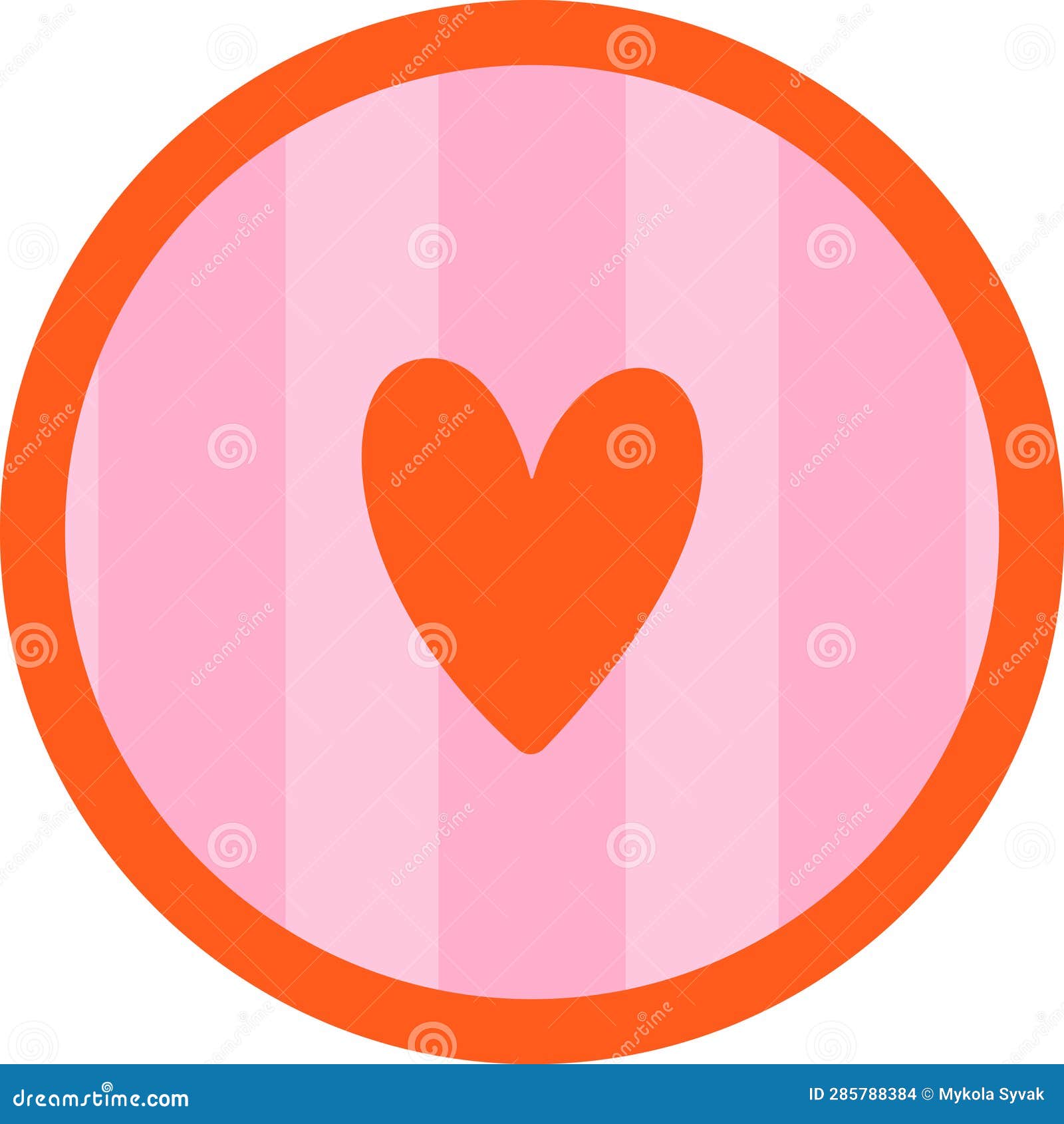 Heart Round Badge stock vector. Illustration of round - 285788384