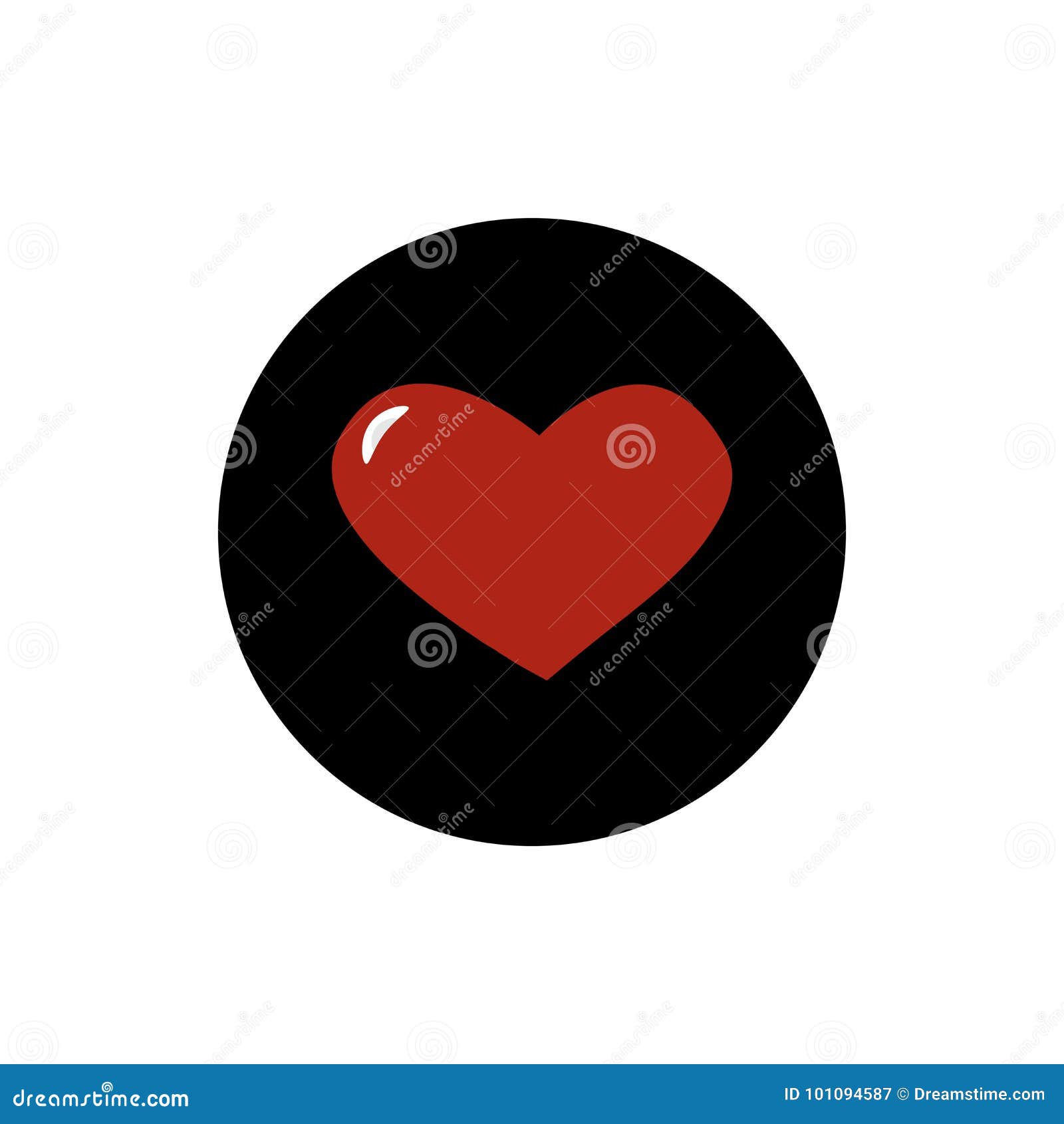 Heart round icon vector stock vector. Illustration of abstract - 101094587