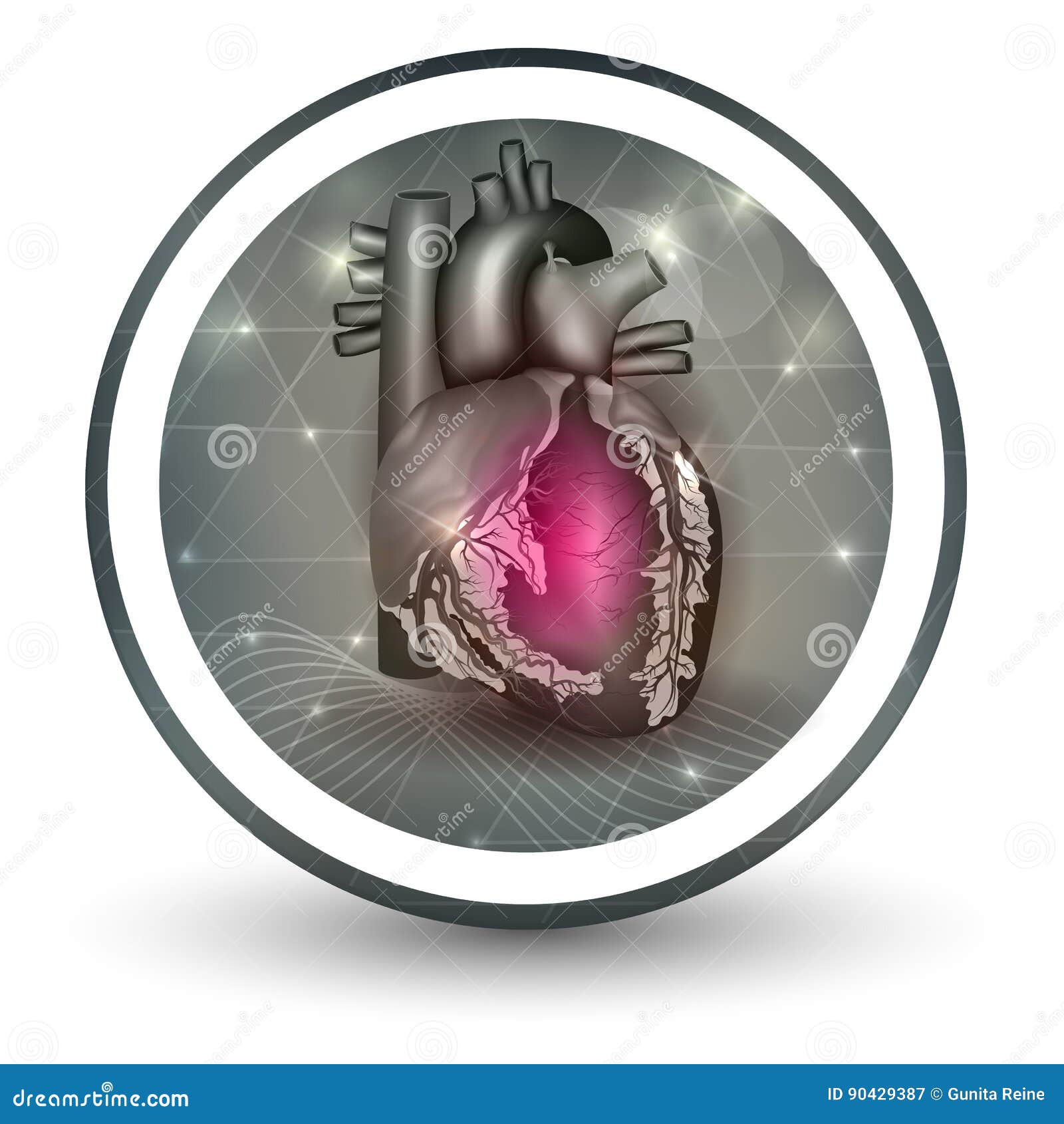 Heart round shape icon stock vector. Illustration of human - 90429387
