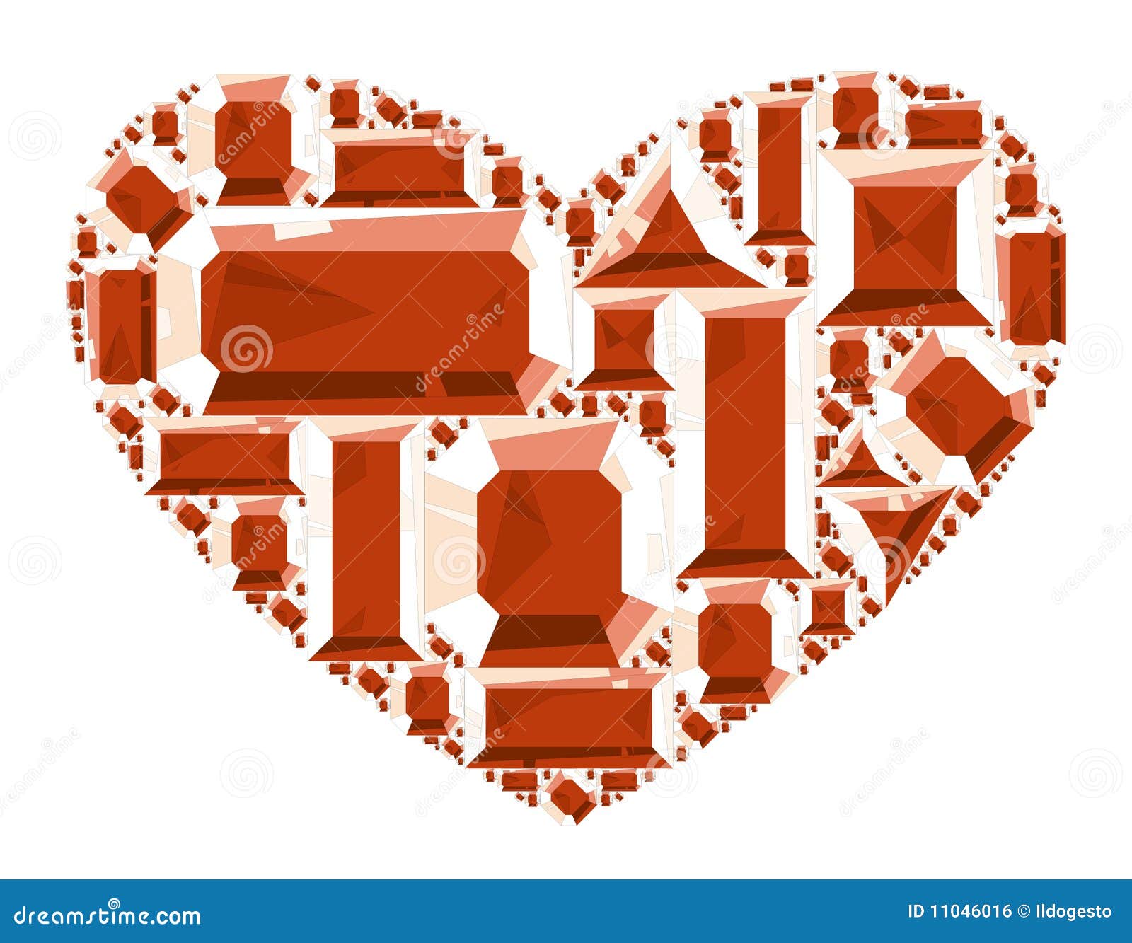 Heart of ruby stock vector. Illustration of bright, vector - 11046016