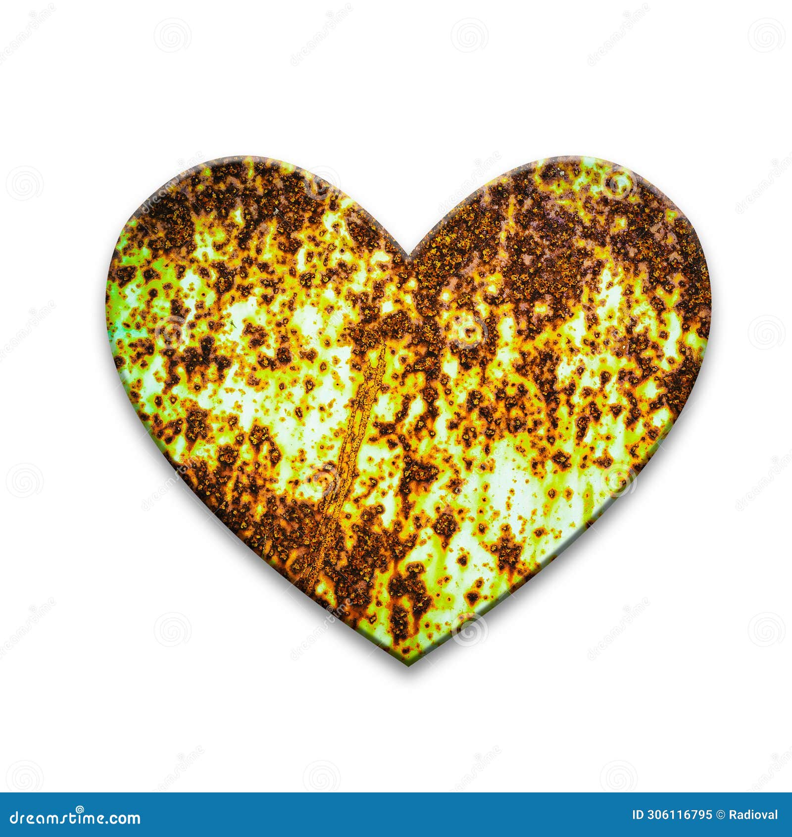 Heart of Rusty Iron. Isolated on a White Background Stock Image - Image ...