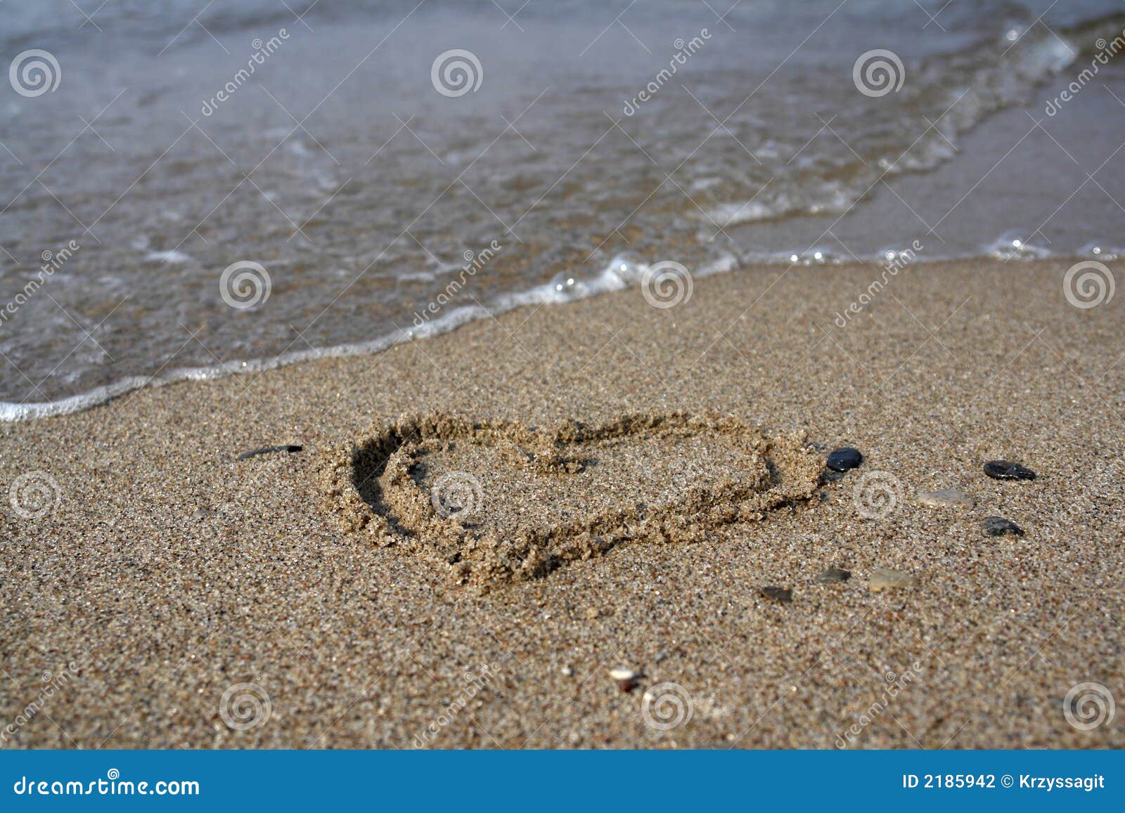 Heart in sand stock photo. Image of ripples, caring, draw - 2185942