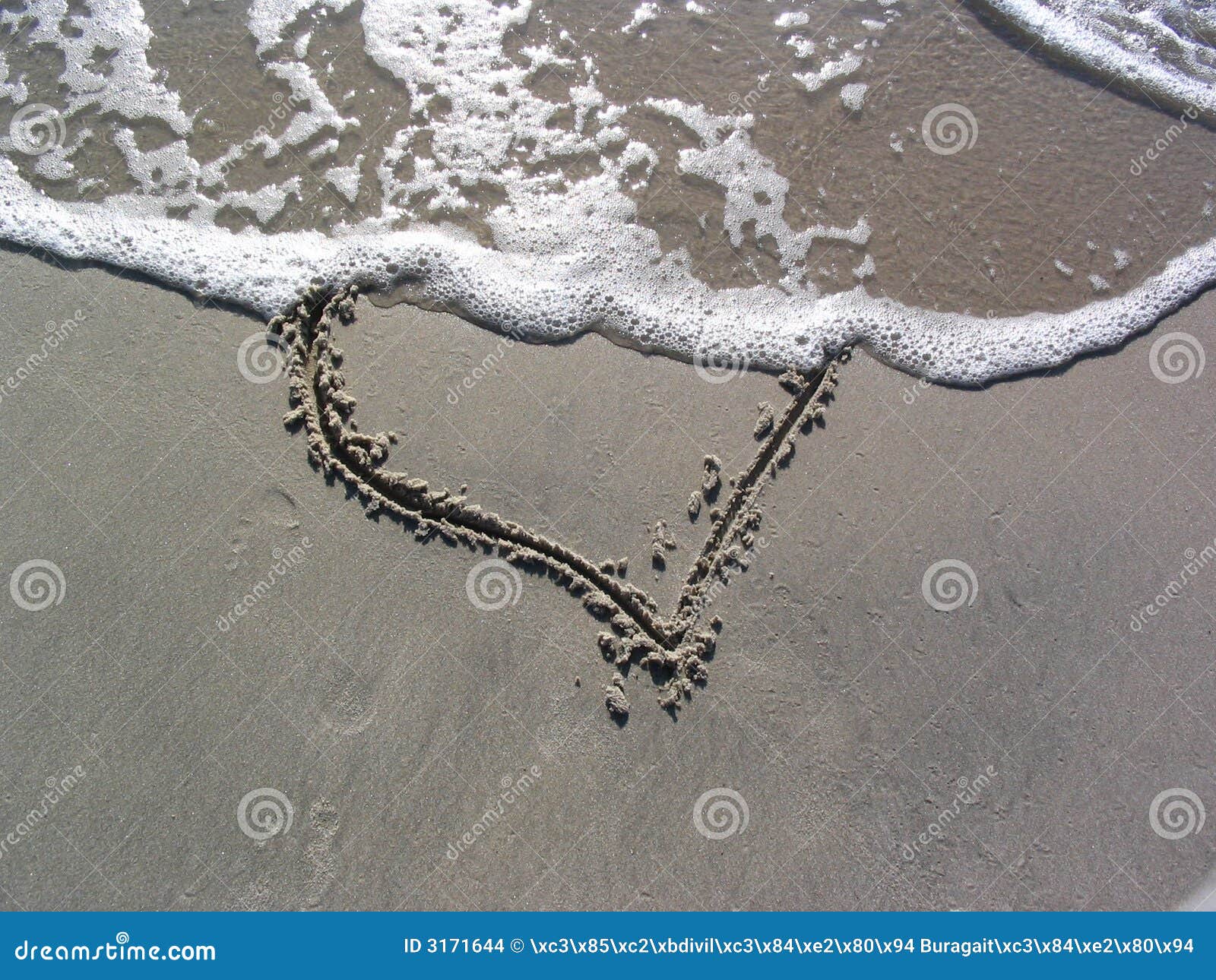 Heart in the sand stock photo. Image of seaside, seashore - 3171644