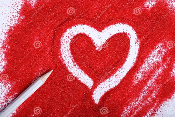 Heart on sand stock image. Image of romantic, drawn, passion - 7886755