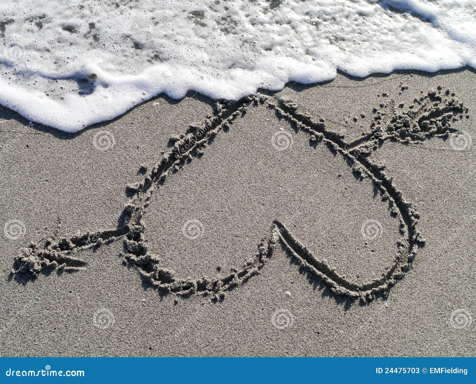 Heart in Sand Beach stock image. Image of nature, married - 24475703