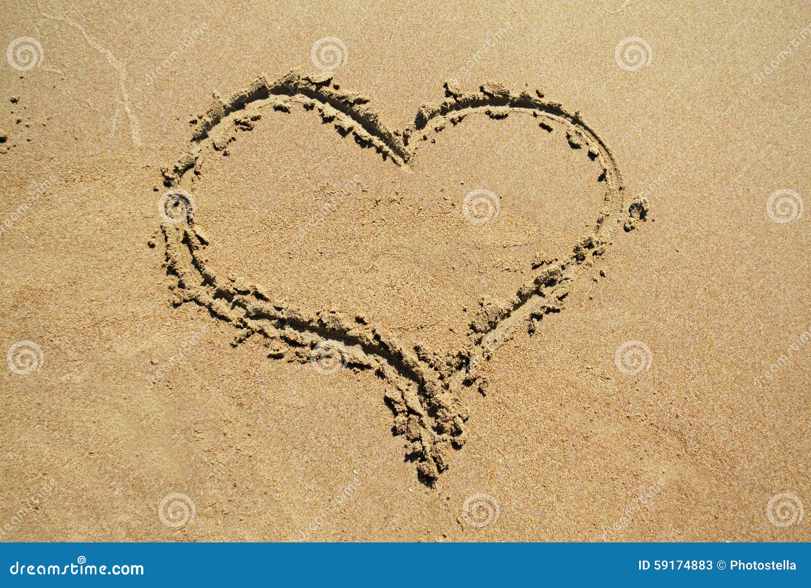 Heart on sand stock image. Image of sandy, beach, love - 59174883