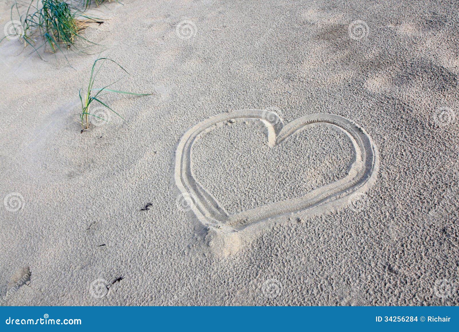 Heart in sand stock photo. Image of love, symbol, draw - 34256284