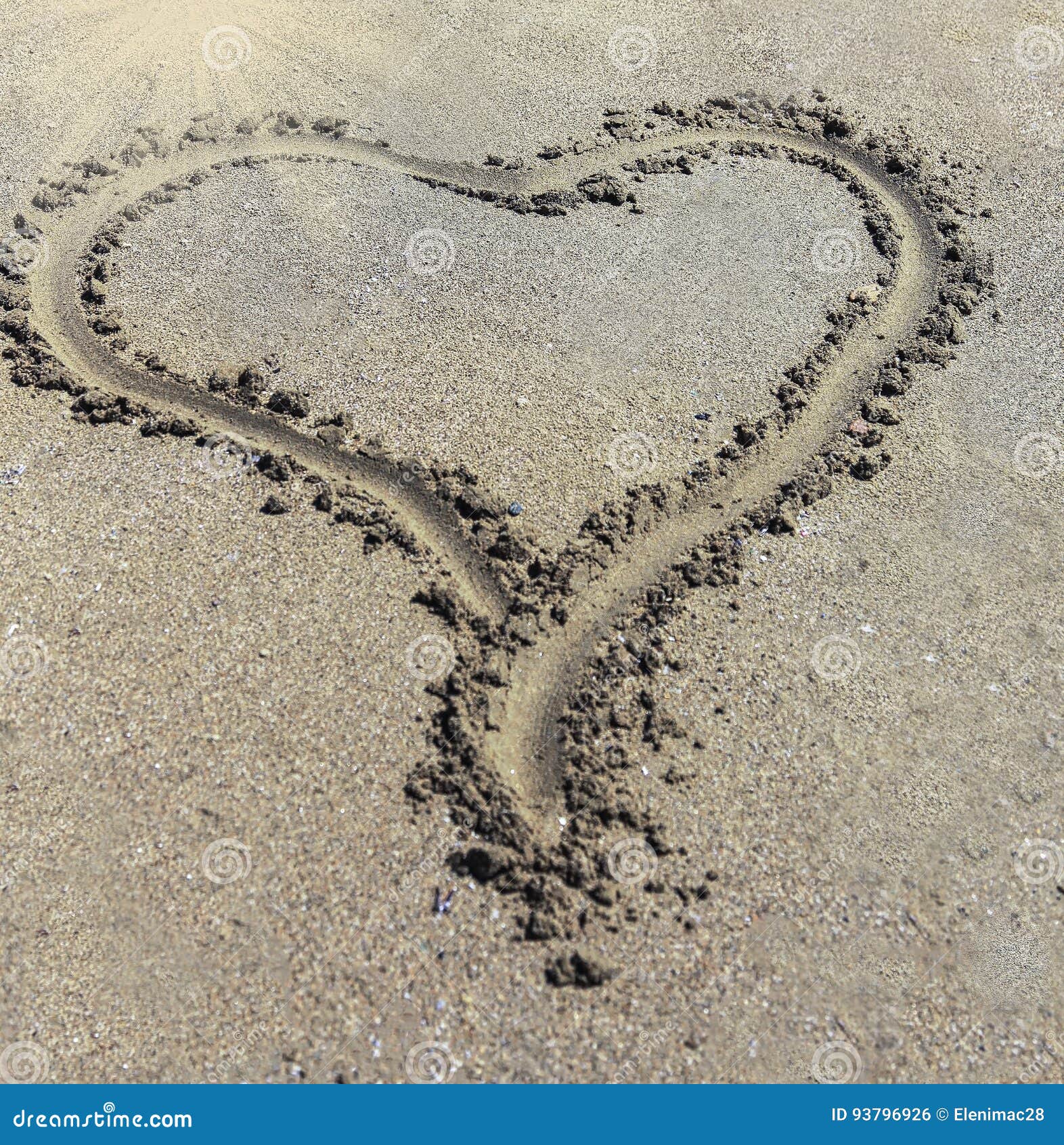 Heart on sand stock photo. Image of romance, grain, loving - 93796926