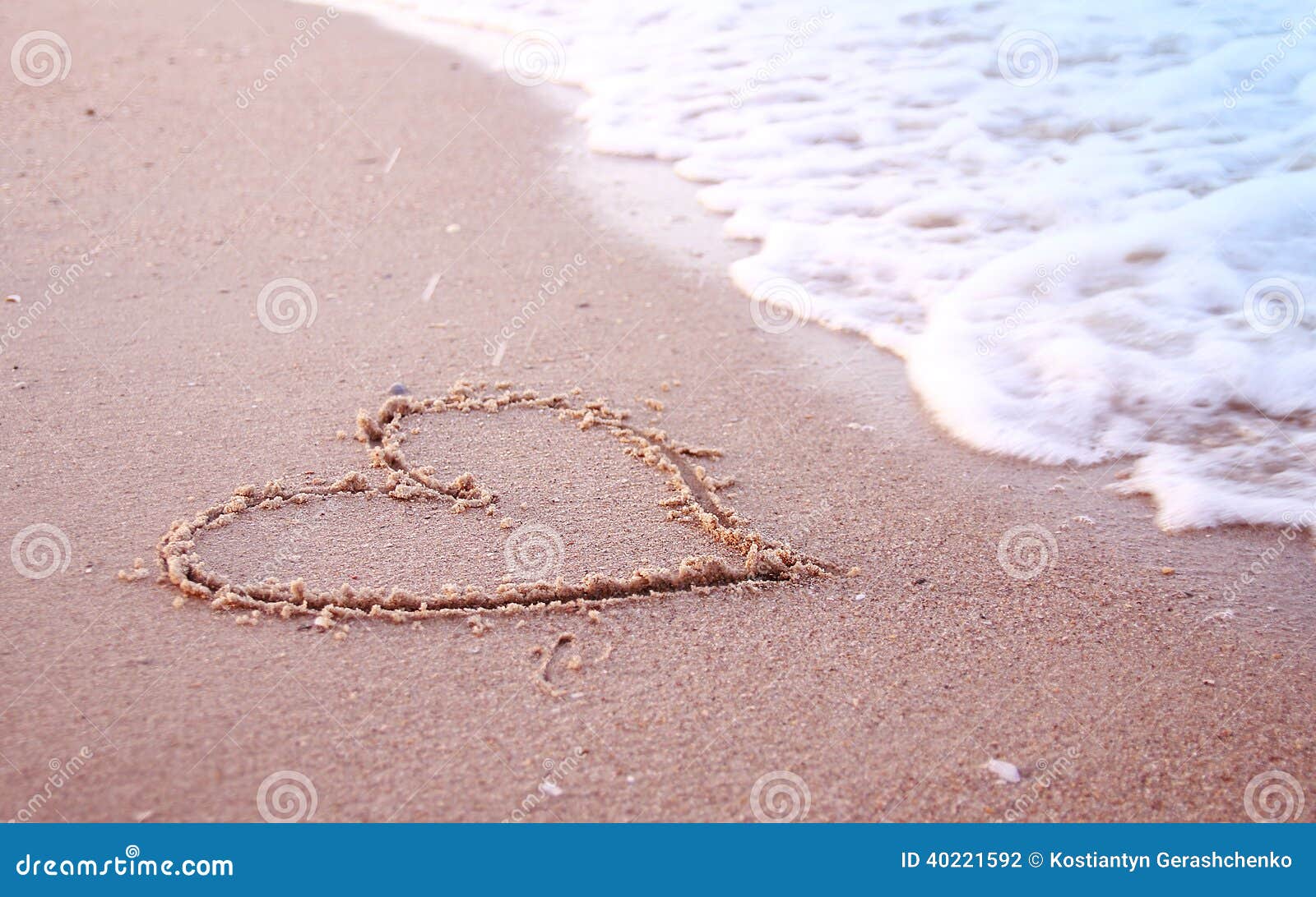 Heart in the Sand on the Seashore Stock Photo - Image of heart, sand ...