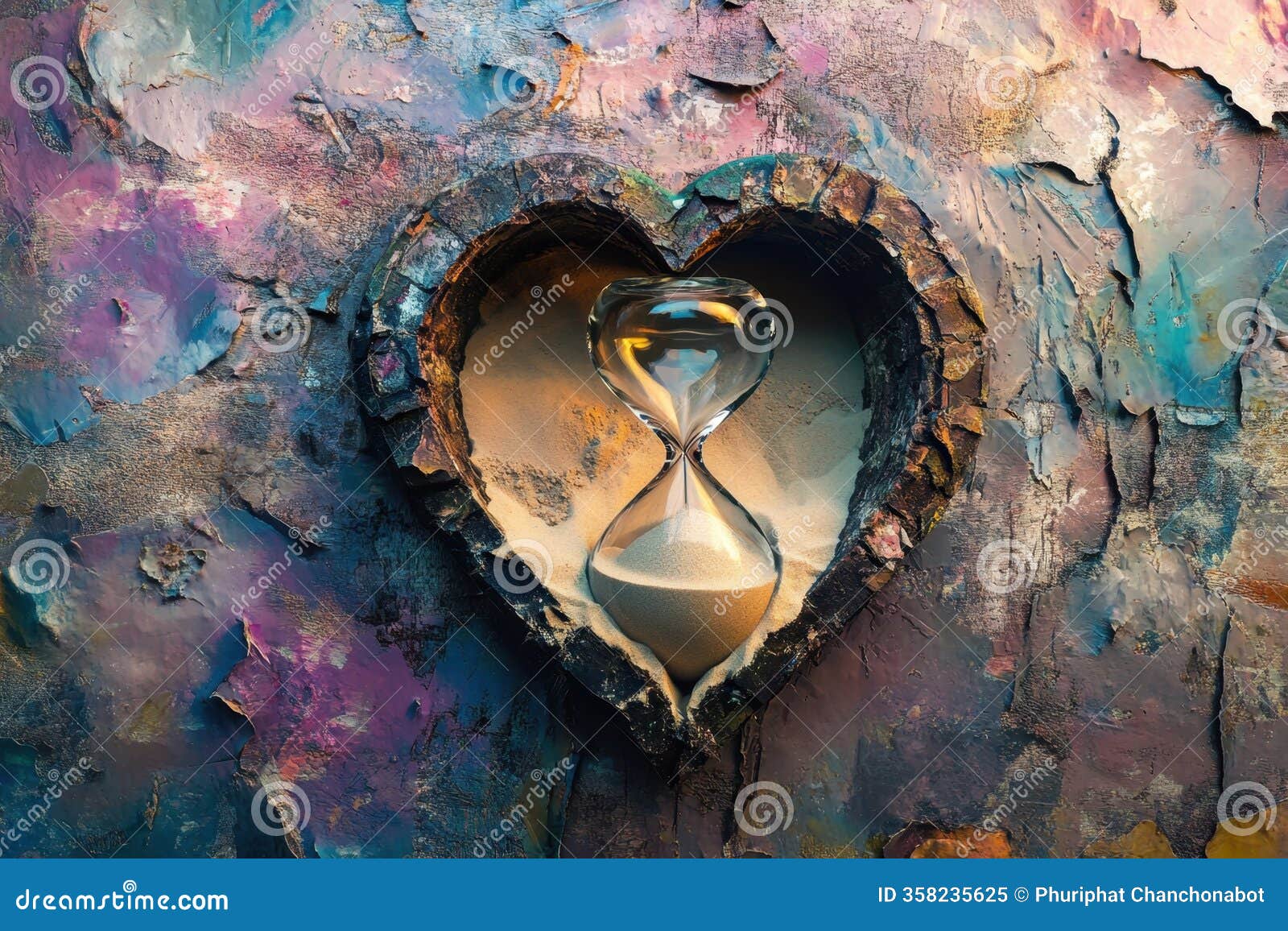 A Heart with a Sand Timer Inside of it Stock Illustration ...