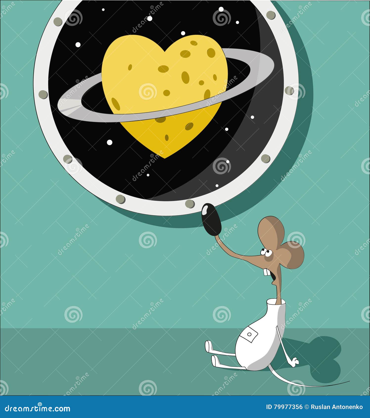 Heart and Saturn stock vector. Illustration of comical - 79977356