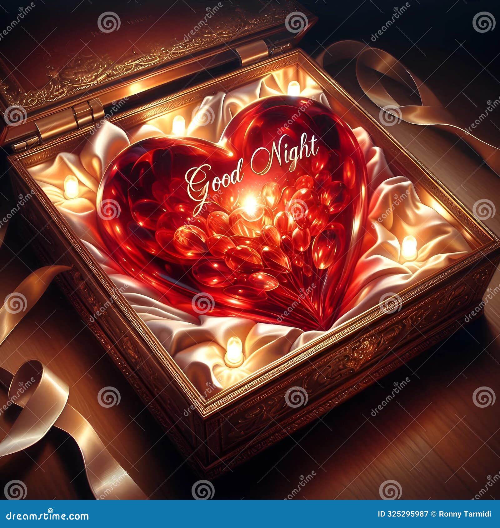 A Heart that Says Good Night in a Box. Stock Illustration ...
