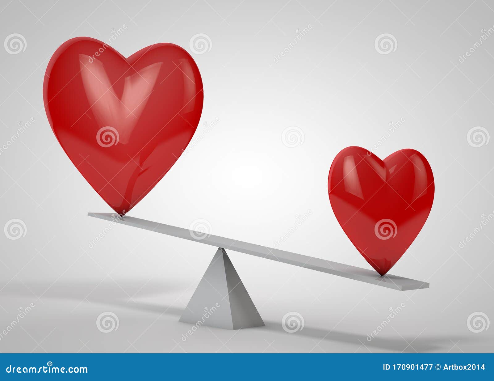 Heart on the Scales. 3d Render Stock Illustration - Illustration of ...
