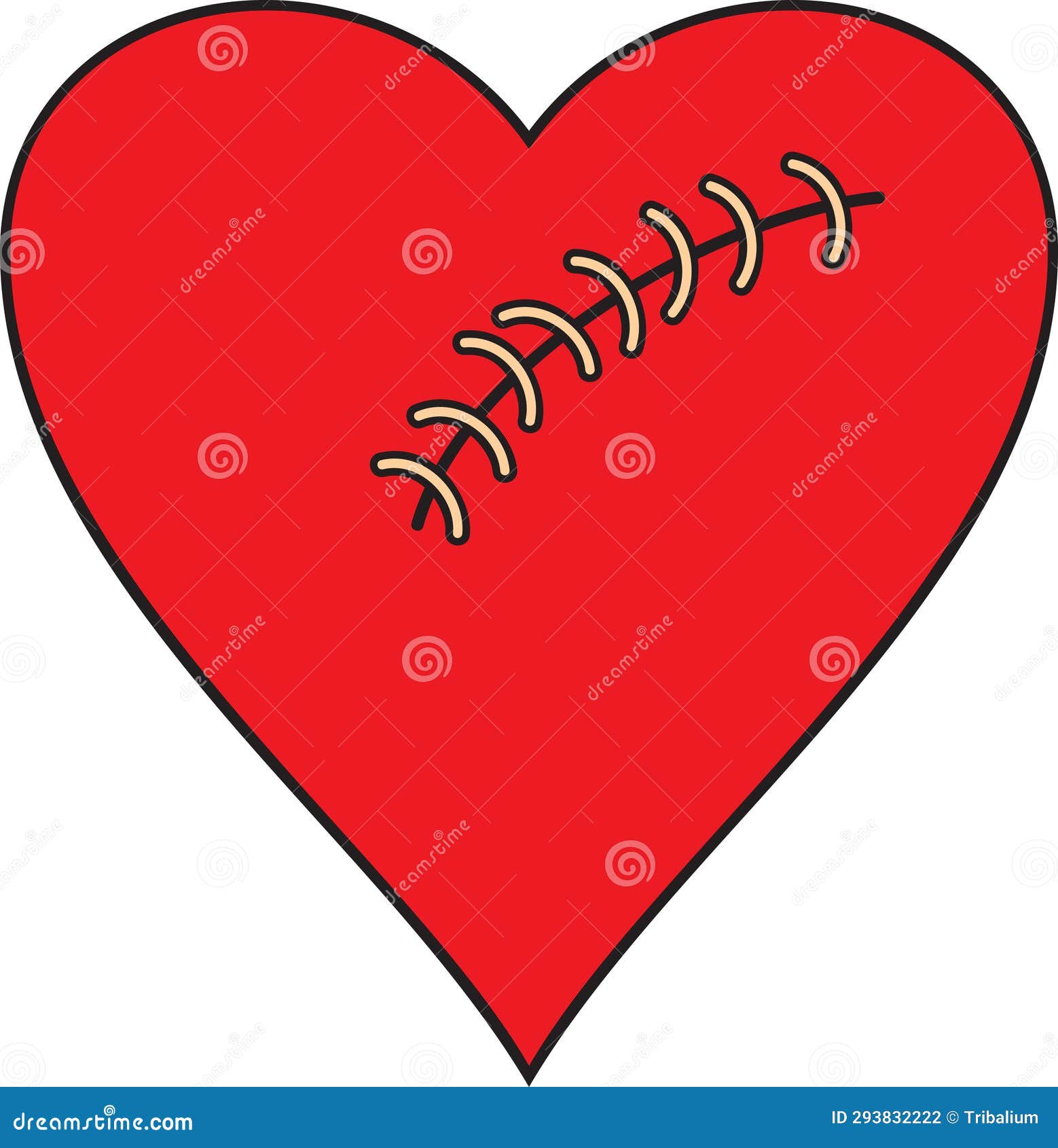 Heart with Scar Color Vector Stock Vector - Illustration of gift ...