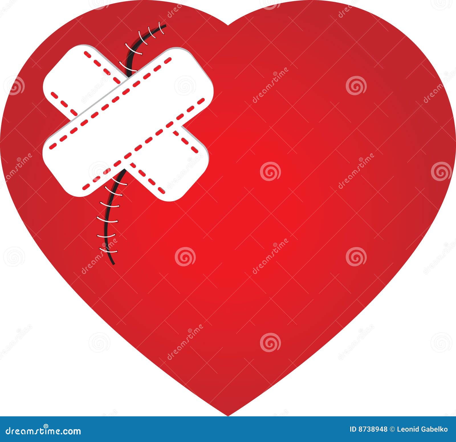 Heart With A Scar And A Plaster Vector Illustration | CartoonDealer.com ...