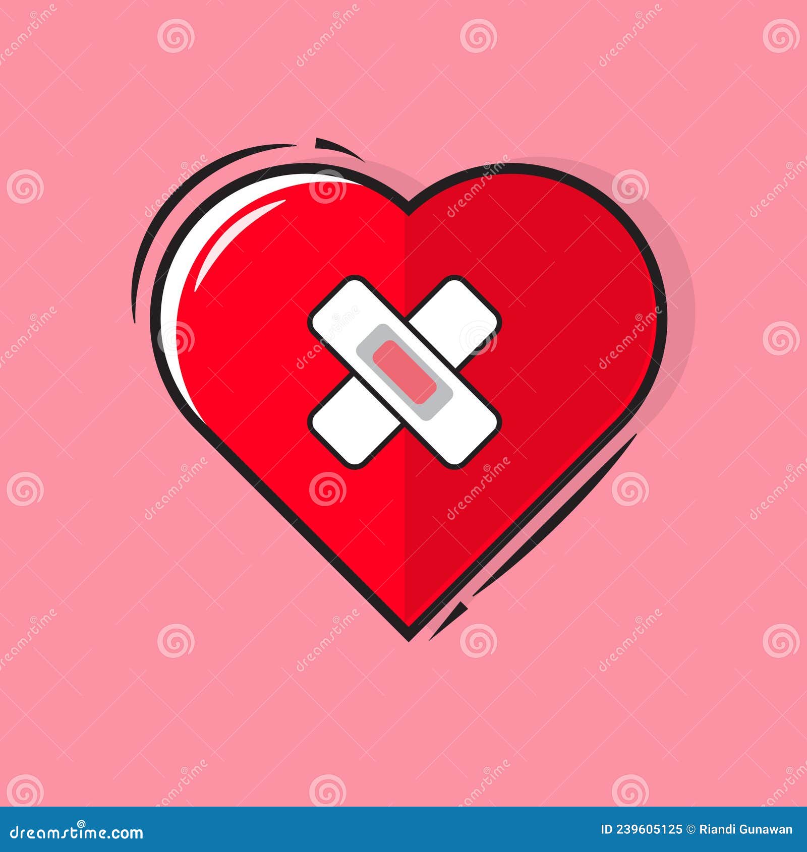 Heart Cartoon Illustration with Scars Stock Vector - Illustration of ...