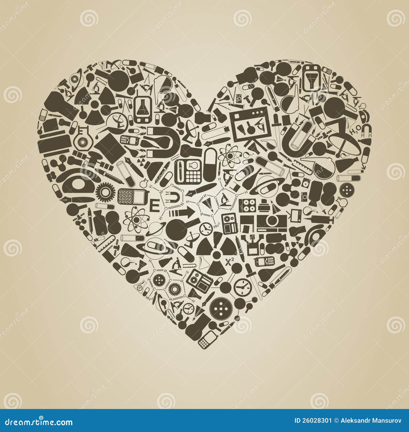 Heart a science stock vector. Illustration of psychology - 26028301