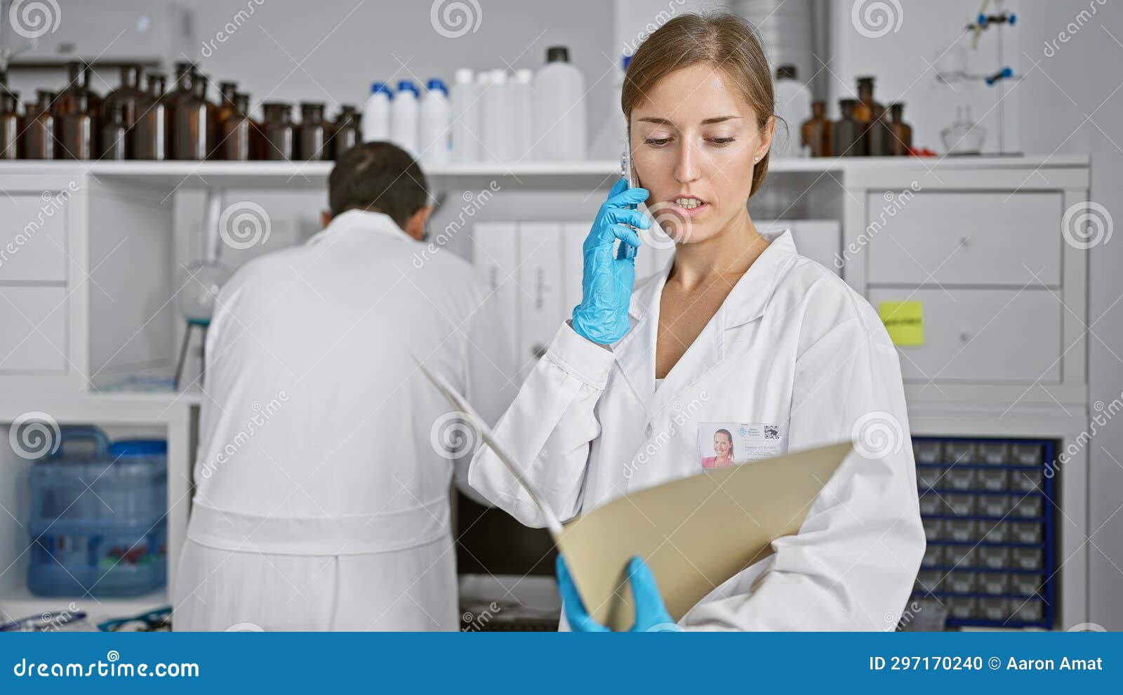 In the Heart of Science, Two Devoted Lab Mates, Man and Woman ...