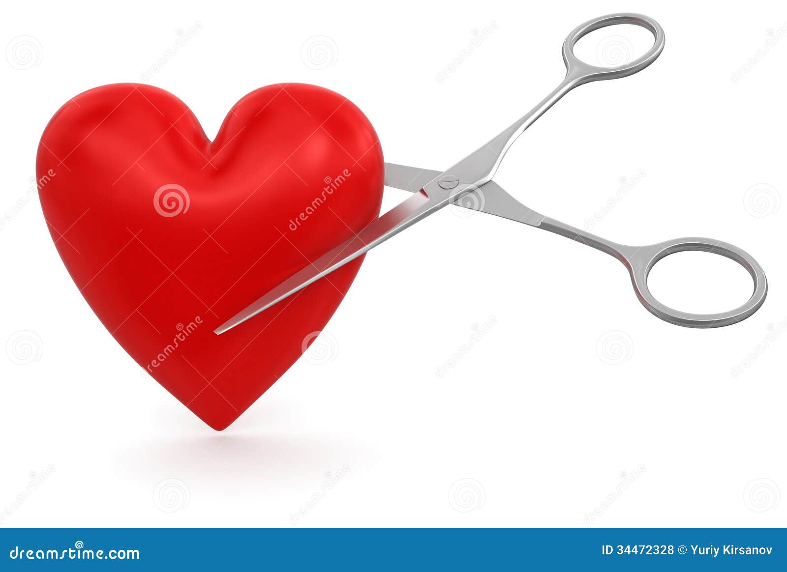 Heart with Scissors (clipping Path Included) Stock Illustration ...