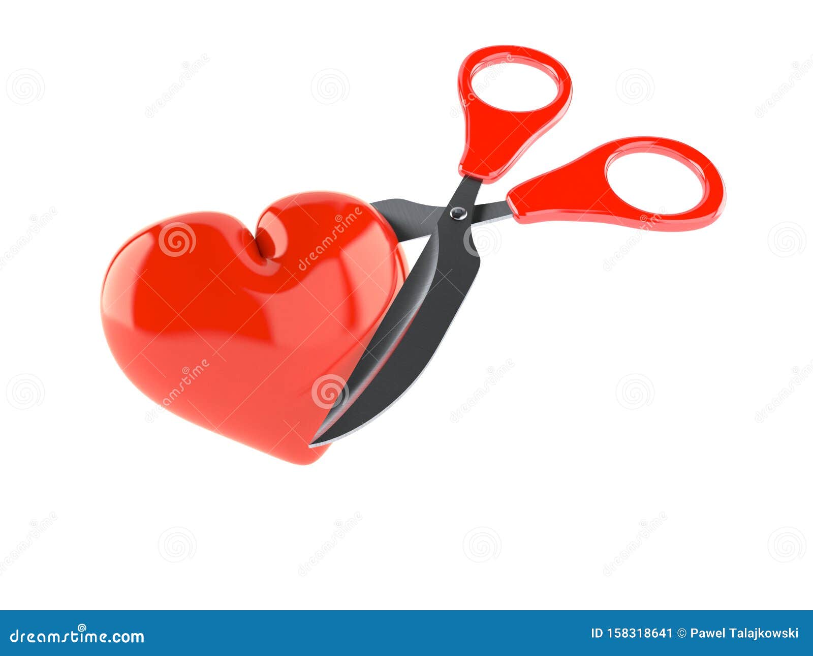 Heart Scissors Half Vector Illustration | CartoonDealer.com #32183008