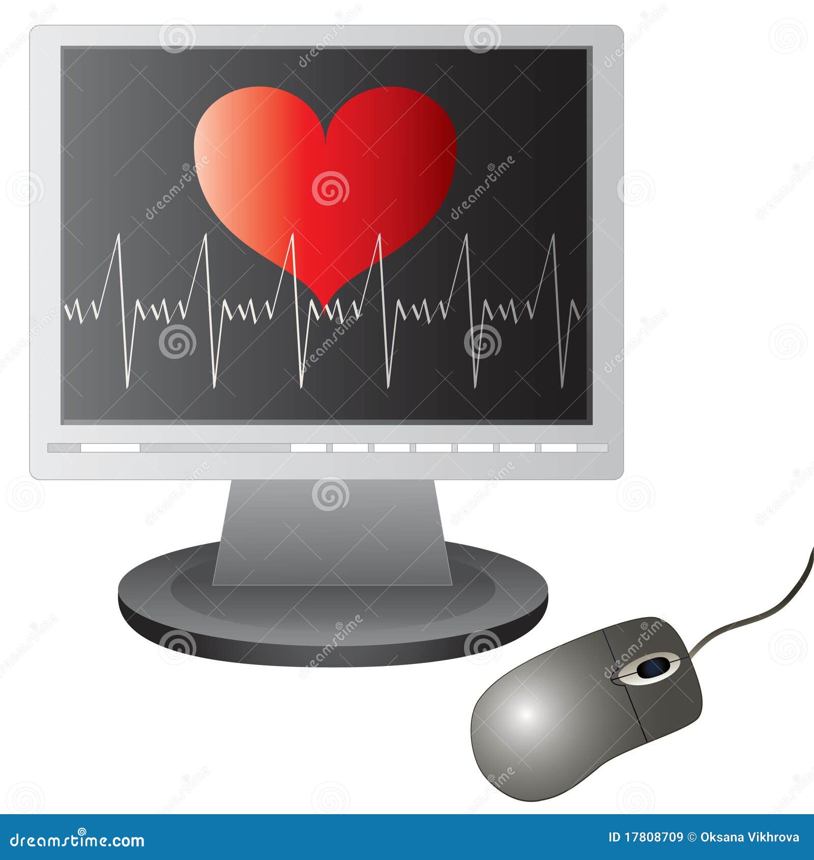 Heart on the screen stock vector. Illustration of heartbeat - 17808709