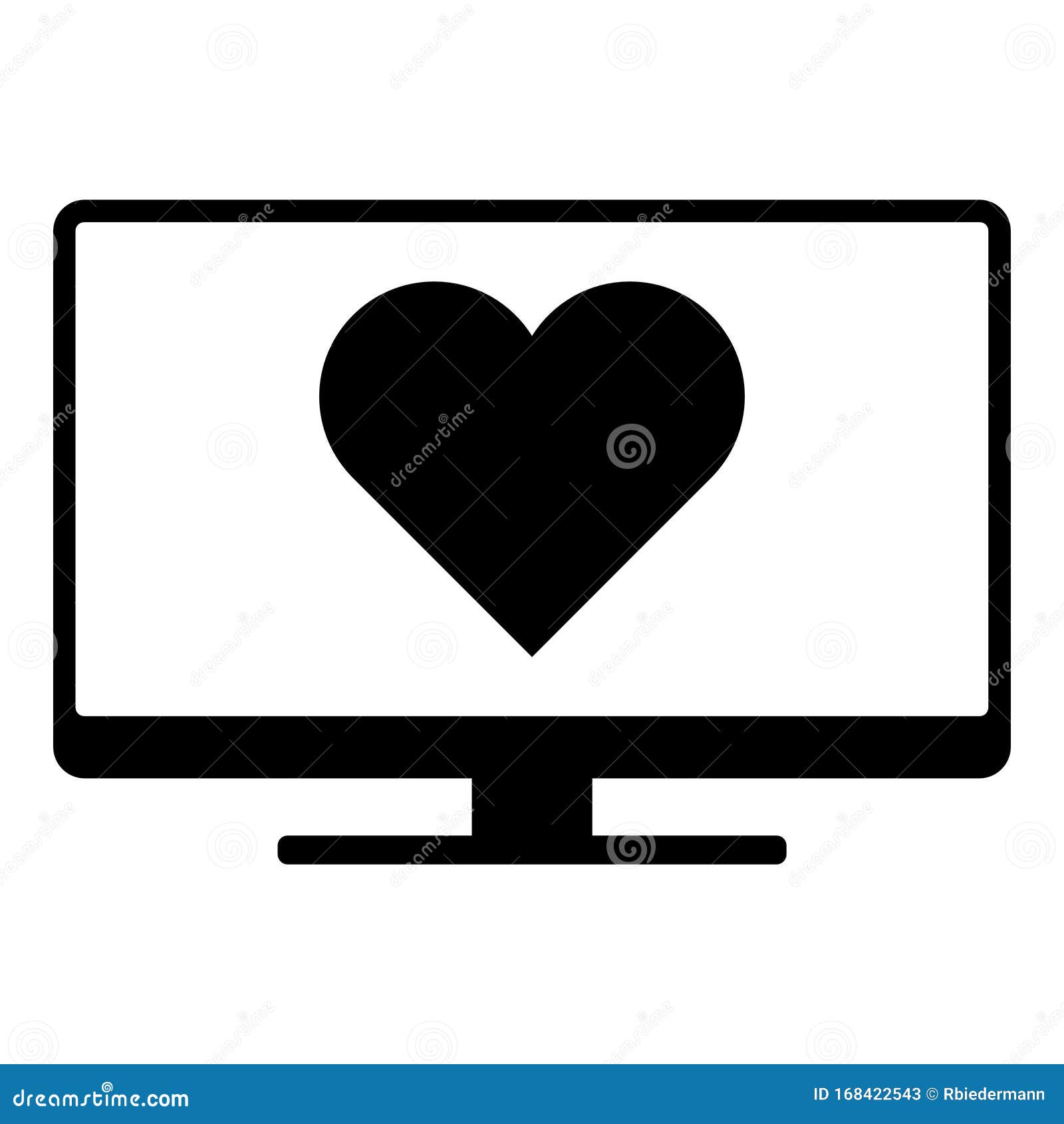 Heart and screen stock vector. Illustration of love - 168422543
