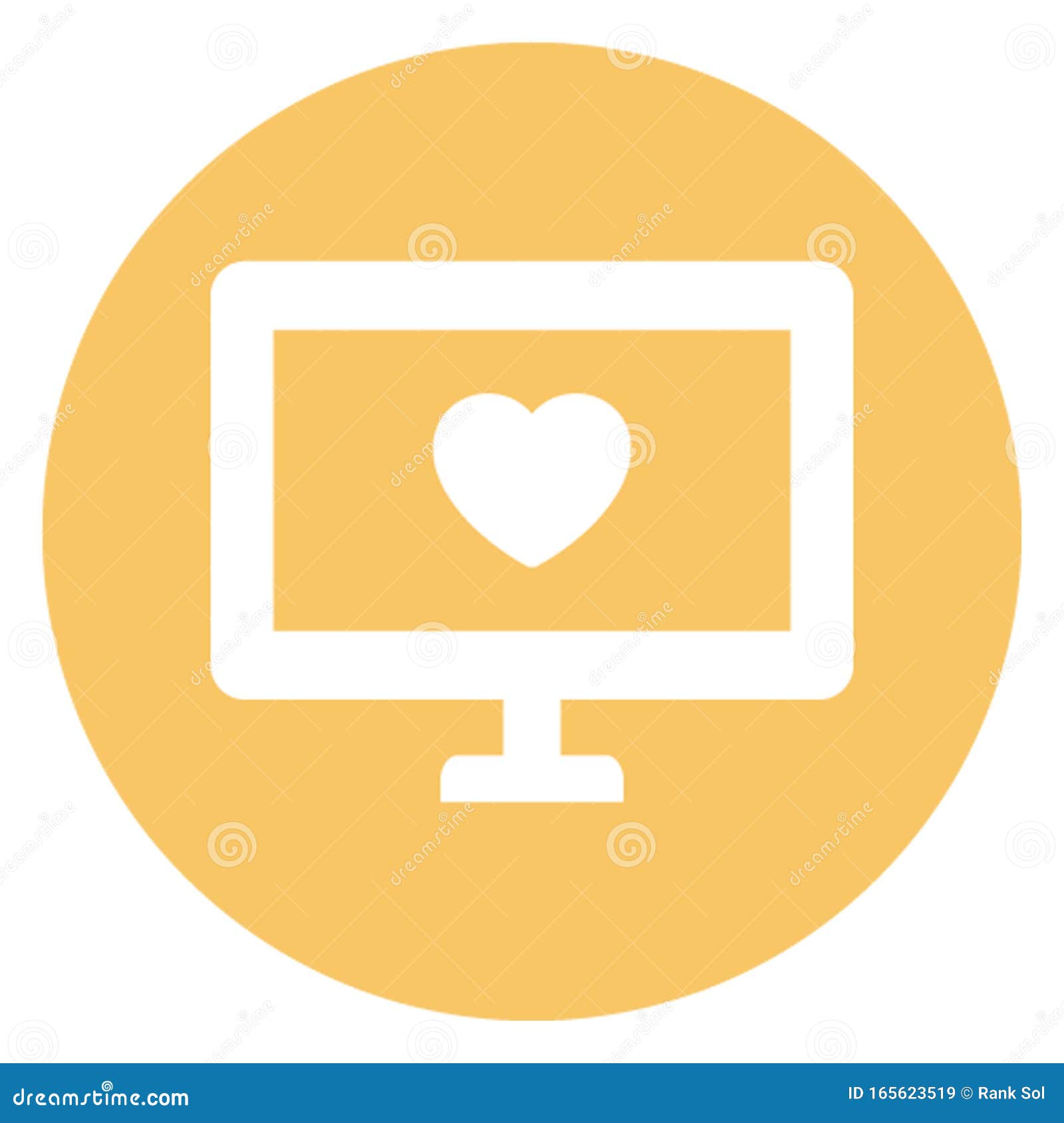Heart Screen, Loving Isolated Vector Icon Which Can Be Easily Modified ...
